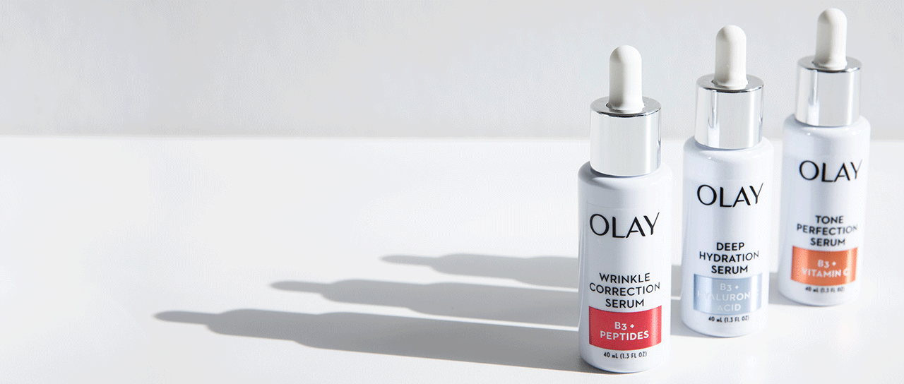 Serums With Vitamin B3+ Vitamin C, Hyaluronic Acid, Peptides | OLAY